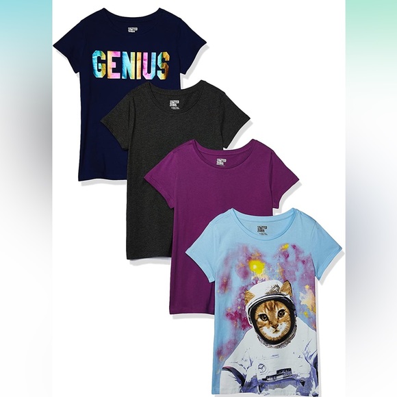 Amazon Essentials | Shirts & Tops | Girls Shortsleeve Tshirts4 Pack By ...